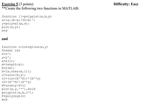 Difficulty Easy Exercise 5 3 Points Create The