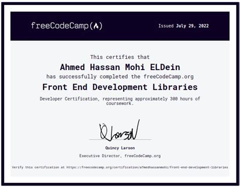 Ahmed Hassan Mohi On Linkedin Freecodecamp Frontend Frontenddeveloper Frontenddevelopment