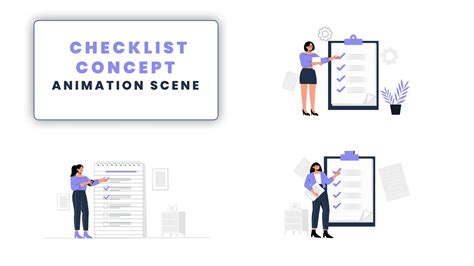 Checklist Concept 2d Flat Character Animation Scence After Effects Templates