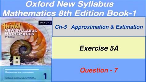 exercise 5a question 7 oxford new syllabus mathematics 8th edition
