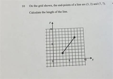 Solved 10 On The Grid Shown The End Points Of A Line Are 32 And 7