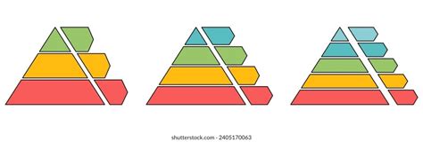 Colorful Pyramid Infographic Templates Collection Triangle Stock Vector Royalty Free