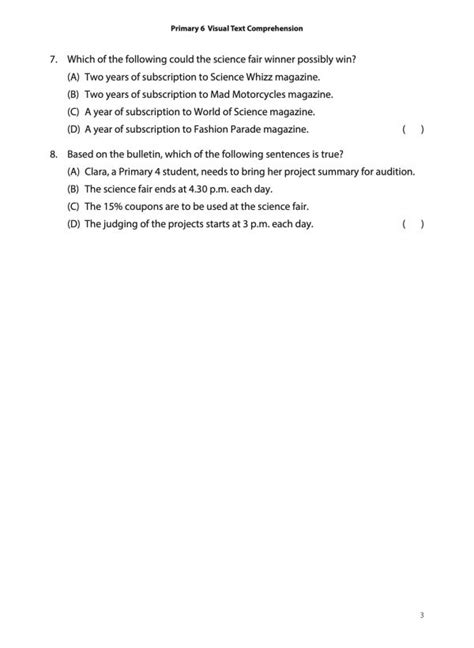 Primary 6 Visual Text Comprehension Cpd Singapore Education Services