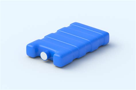 밝은 회색 배경에 얼음 팩 콜드 어큐뮬레이터 냉각 블록 음식과 음료를 위한 쿨러 병 저온 키퍼 3d 렌더링 0명에 대한 스톡 사진 및 기타 이미지 Istock