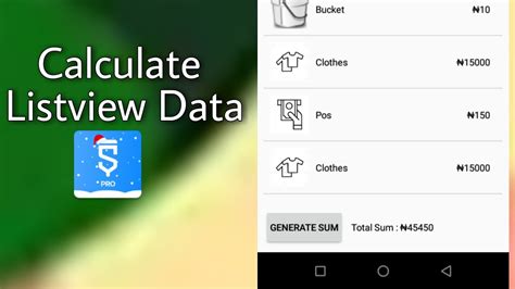 Calculate Data In Listview Sum Up Numbers In Shopping List In Sketchware Cartlist