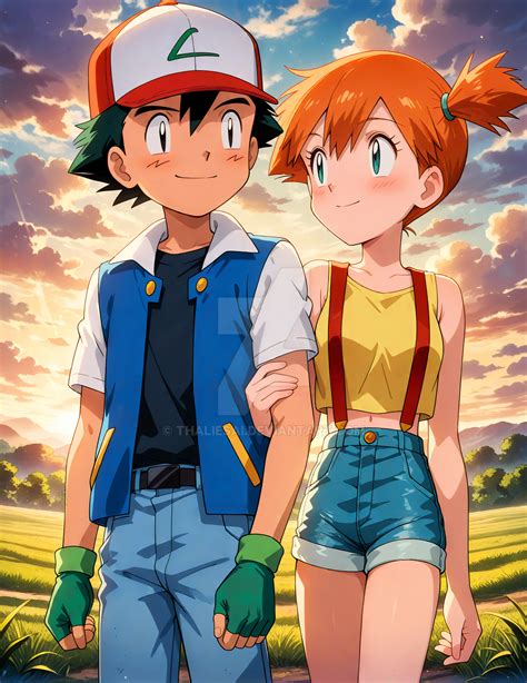 Ash X Misty Sunset Stroll Classic Love By Thaliesai On Deviantart