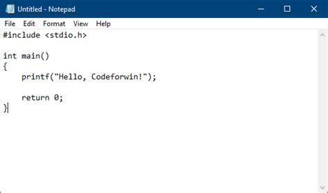 how to run c program in cmd using notepad design talk