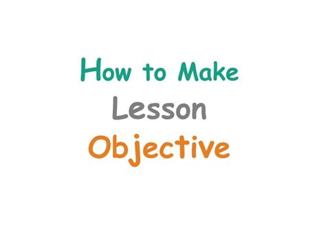Lesson Objective Final Pptx