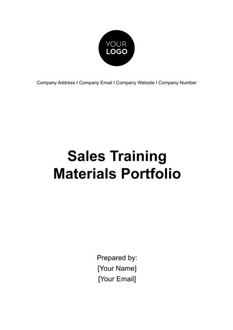 Free Sales Training Materials Portfolio Template To Edit Online