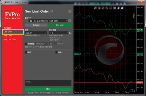 ctrader pc編 【ctrader】pc編 指値・逆指値注文の仕方