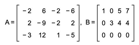 Solved Assume That A Is Row Equivalent To B Find Bases For Chegg Com