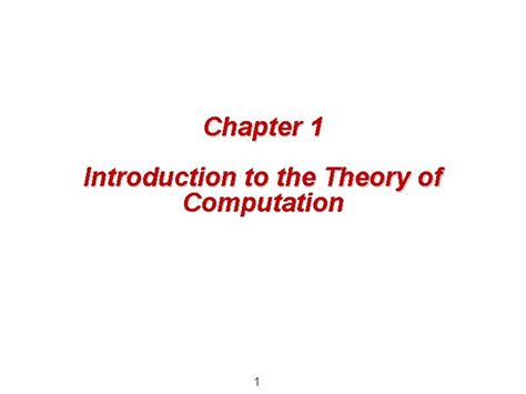 Chapter Introduction To The Theory Of Computation