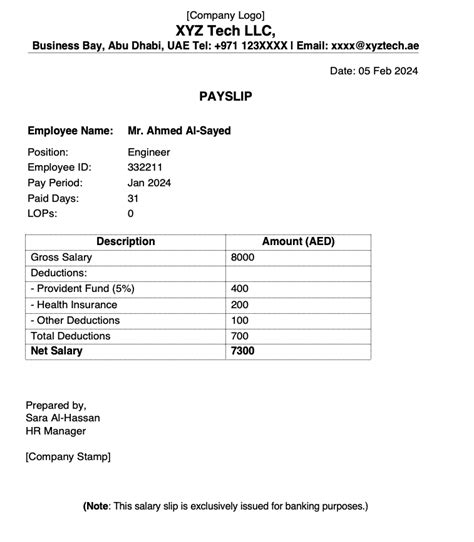 Uae Salary Certificate Formats In Word Free Download