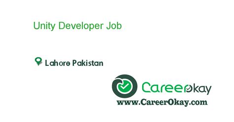 Unity Developer Job In In Lahore Pakistan Ref 95665