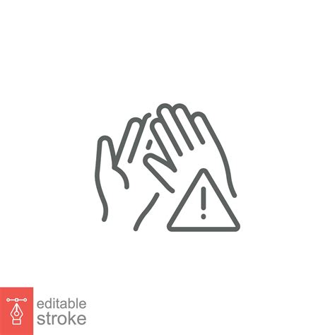 Avoid Touching Hands Icon Simple Outline Style Do Not Touch Forbidden Hand Health Safety