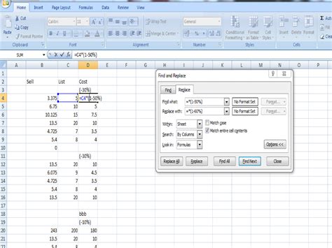 Excel Replace Formula Replace All Keep Getting Error Rexcel