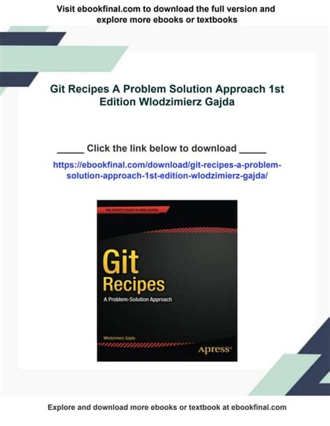 git recipes a problem solution approach 1st edition wlodzimierz gajda pdf