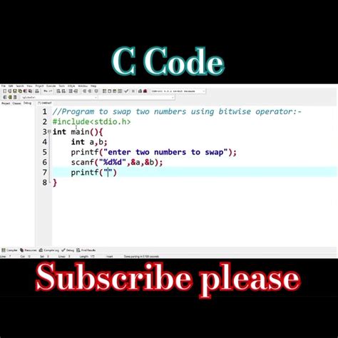 C program to swap two numbers using bitwise operator #coding #shorts - YouTube