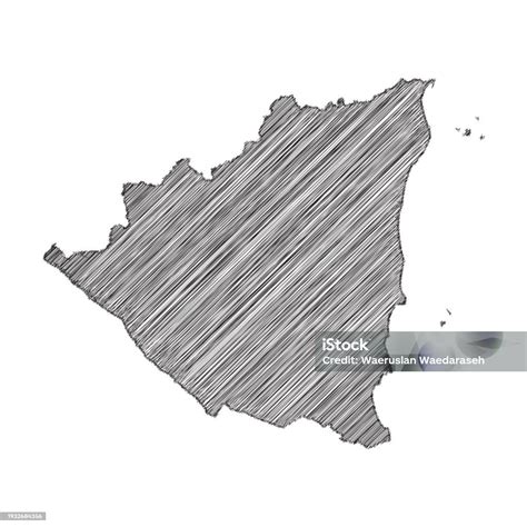 니카라과의 검은 그림 흰색 배경에 연필 스케치의 낙서지도 벡터 일러스트 레이 션 Eps10 0명에 대한 스톡 벡터 아트 및 기타 이미지 Istock