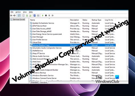 Event Id 8193 Volume Shadow Copy Service Error