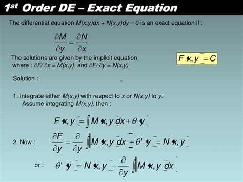First Order Linear Differential Equation