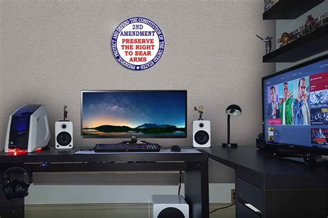 2nd Amendment 355mmdia Tin Sign Garage Art