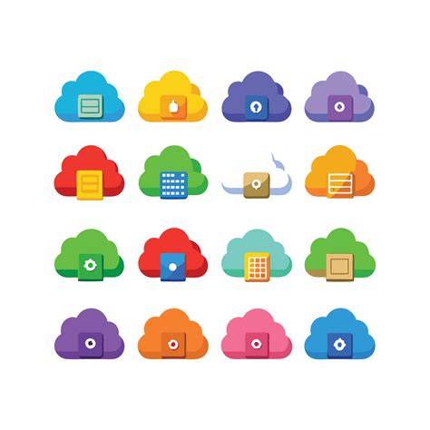 Cloud And Cloud Storage Icon Set Concept 47214882 Vector Art At Vecteezy