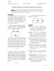 Lab 10 Resistors In Series And Parallel Online Pdf Text General Physics II Laboratory