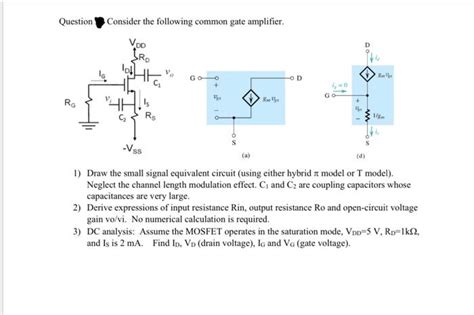 Solved Question Consider The Following Common Gate Chegg