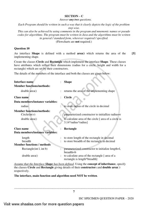 Computer Science Theory 2019 2020 Isc Commerce Class 12 Set 1 Question Paper With Pdf