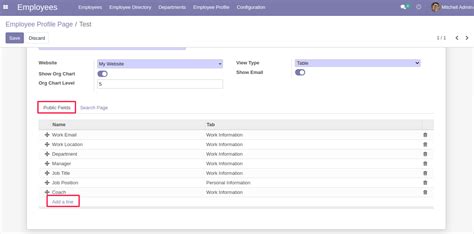 Odoo Employee Profile Page WebKul