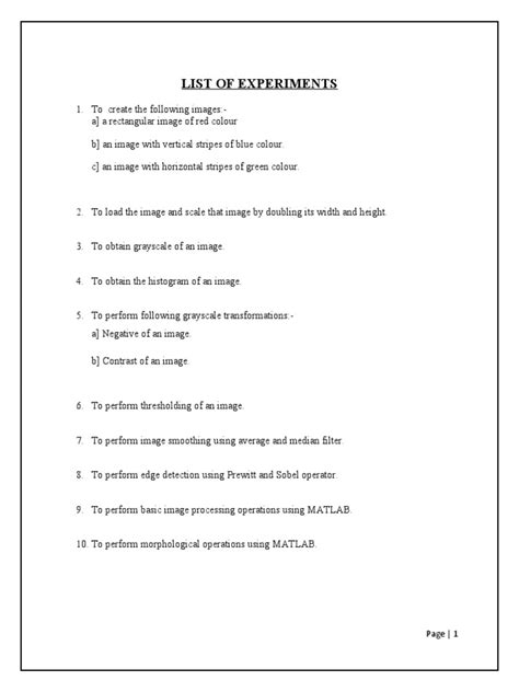 Matlab Image Processing Experiments Pdf Multidimensional Signal Processing Optics