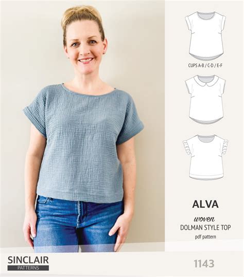 Alva Woven Dolman Style Top Pdf Sinclair Patterns