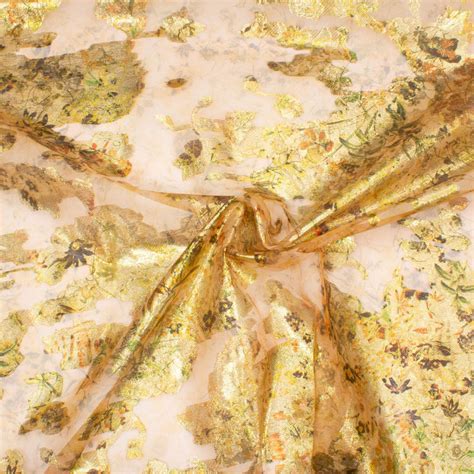 Dainty Floral Printed Silk Organza Shop Couture Fabric