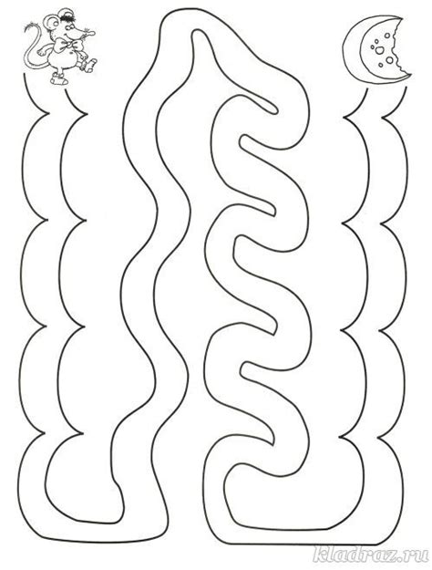 Развивающее упражнение для детей 5 7 лет Проведи дорожку не касаясь линий Страница 2319