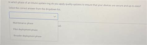 solved in which phase of an intune update ring do you apply