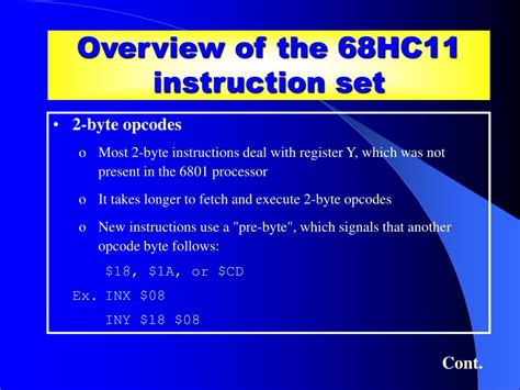 ppt mc68hc11 instruction set powerpoint presentation free download