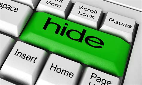 Hide Word On Keyboard Button Stock Photo At Vecteezy