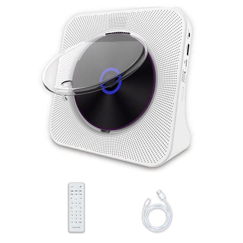 Portable CD Player Bluetooth Hifi Speaker With Double 3 5mm Jack Wall Mountable Music Player Aux