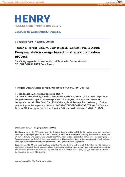 Pdf Pumping Station Design Based On Shape Optimization Process