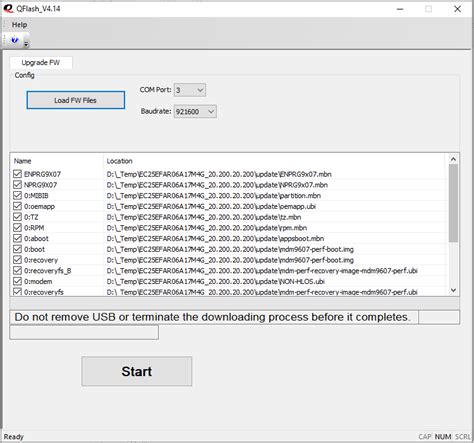 issue with firmware update of ec25 e using qflash version 4 14 and 6 3