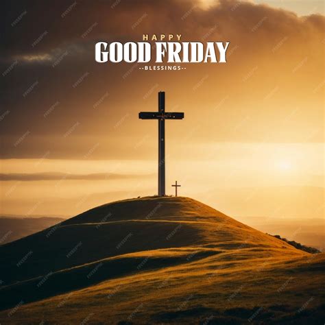 Good Friday Poster Template Design By Christian Holy Week Concept With