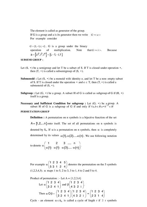Discrete Mathematics Lecturer Notes PDF The Element Is Called As Generator Of The Group