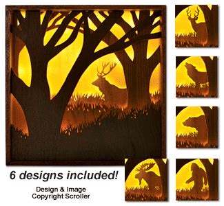 Lighted Wildlife Silhouette Wall Art Design Pattern The Winfield