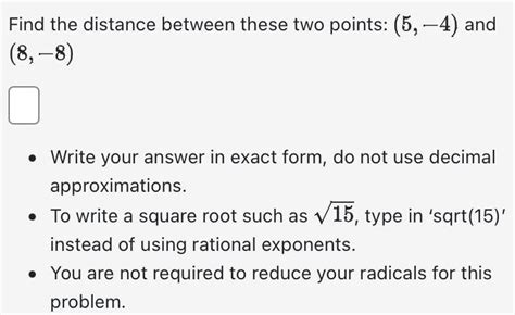 [answered] Find The Distance Between These Two Points 5 4 And 8 8 0 Kunduz