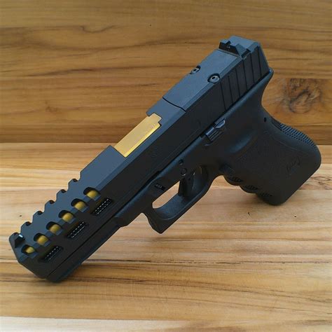 Glock 17 Pattern Slide Style 8a Complete Assembly With Gold Tin Barrel Rmr Cut Kineti Tech