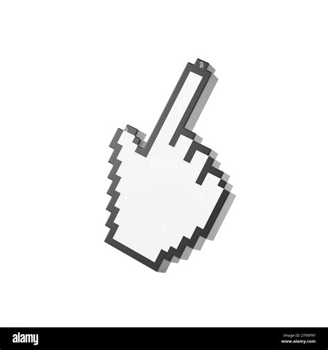 Hand Cursor Clicking Isolated On White Background 3d Illustration