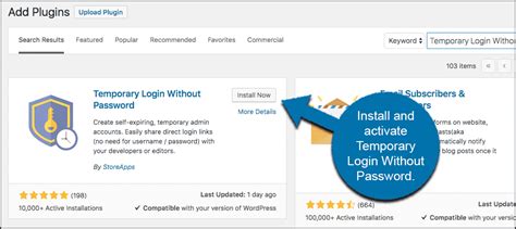 How To Enable Wordpress For A Temporary Login Without A Password Greengeeks