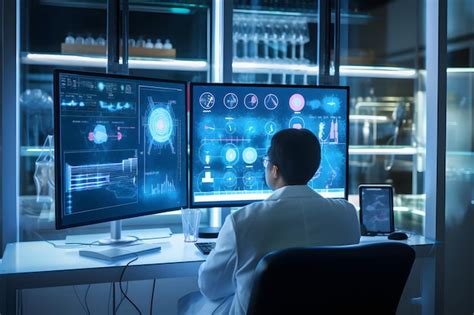 Premium Photo Biotechnology Scientist Analyzing Data