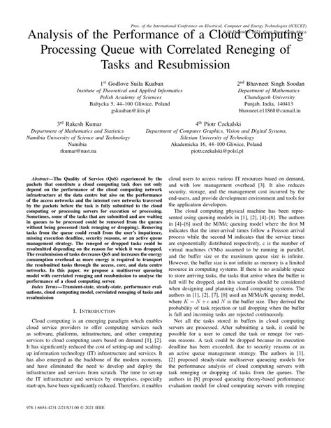Pdf Analysis Of The Performance Of A Cloud Computing Processing Queue